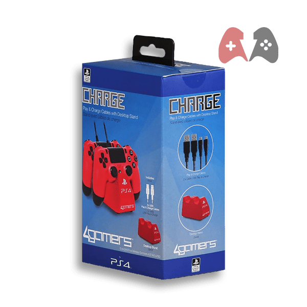 4Gamers Dual Controller Stand with Twin USB Charging Cables - Game Master